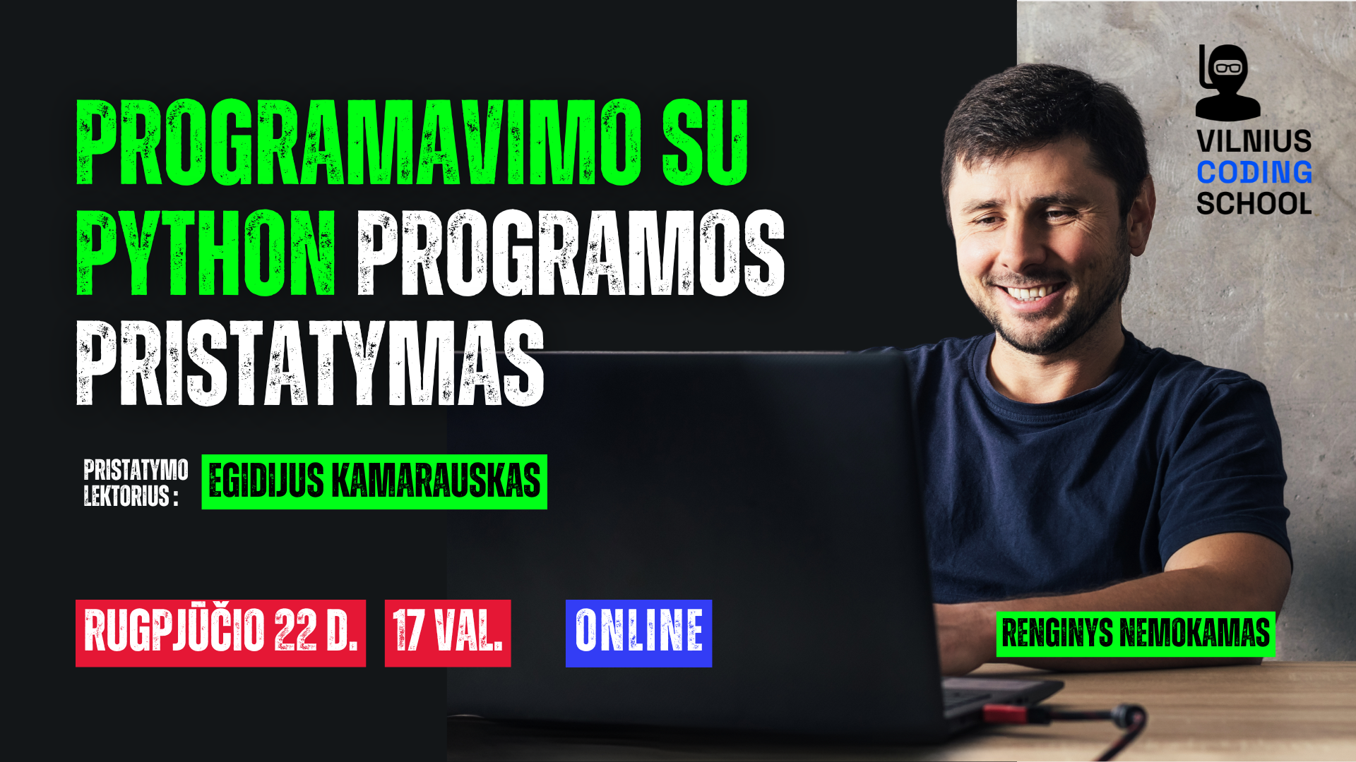 Programavimo su Python programos pristatymas - Vilnius Coding School