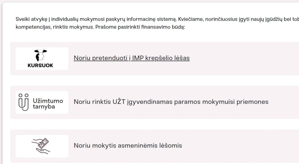 Instructions: how to register for “Vilnius Coding School” reimbursed training on the Kursuok.lt ...